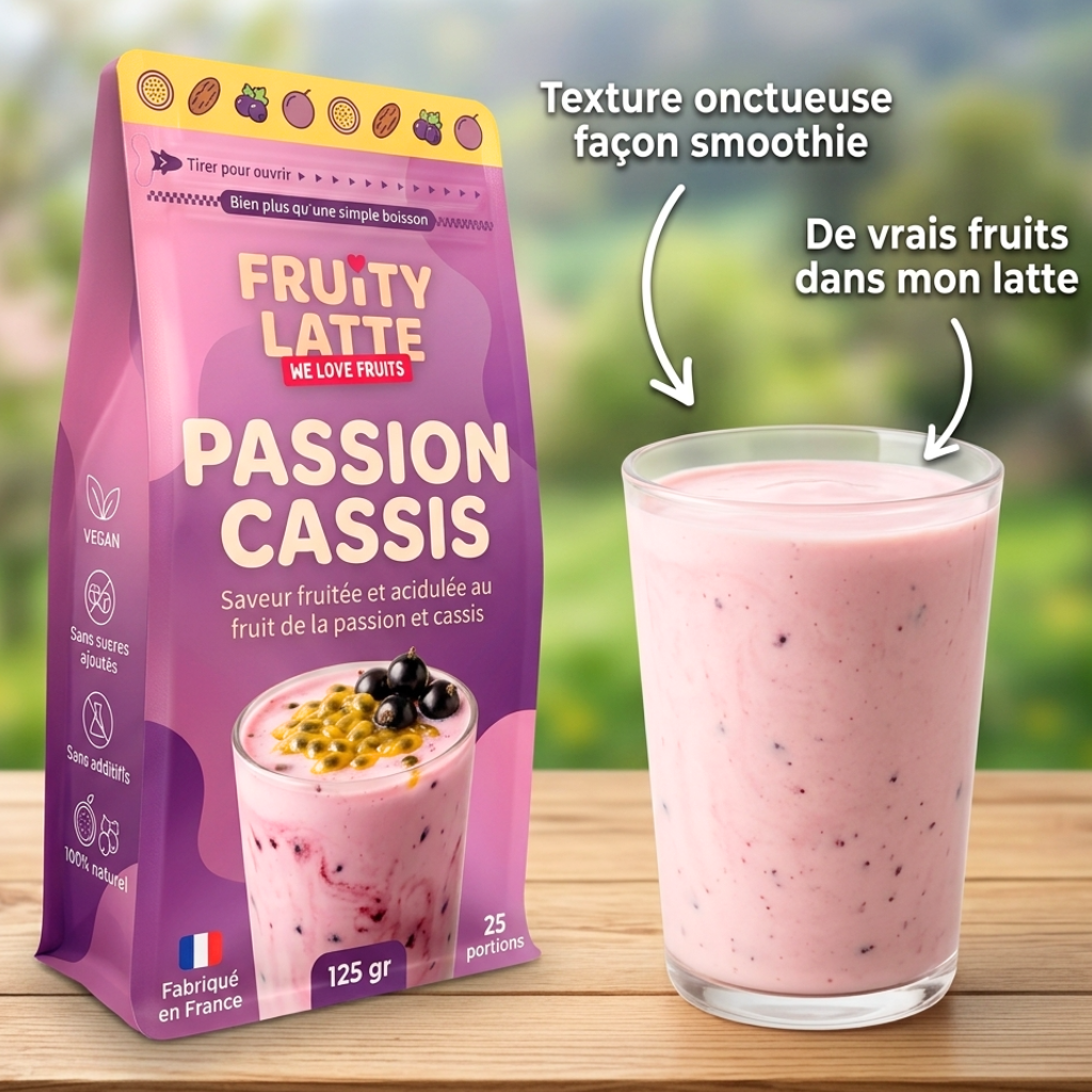 Passion Cassis : Le Latte Fruité 100% Naturel – Fruity Latte